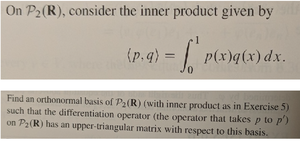 Solved On P2(R), consider the inner product given by (p,q)=| | Chegg.com