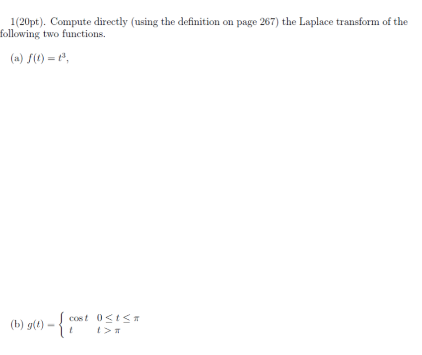 Solved 1(20pt). Compute directly (using the definition on | Chegg.com