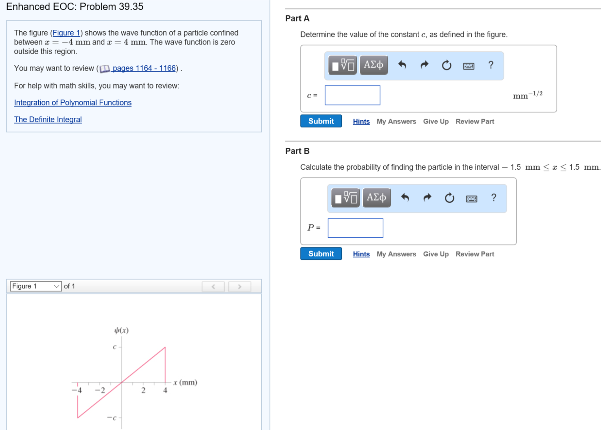 Solved The Figure Figure 1 Shows The Wave Function Of A