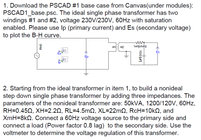 Solved 1. Download the PSCAD #1 base case from Canvas (under | Chegg.com