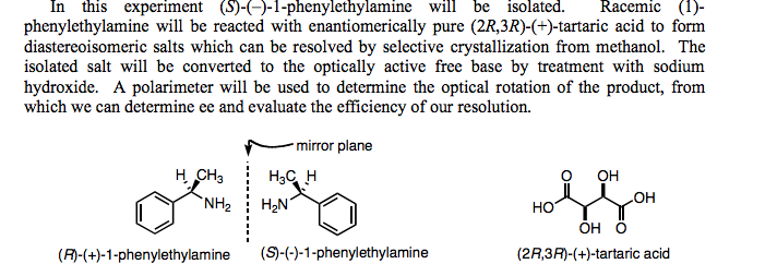 Solved In this experiment (S)-(-)-l-phenylethylamine will be | Chegg.com
