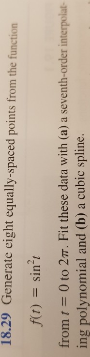 Solved 18.29 Generate eight equally-spaced points from the | Chegg.com