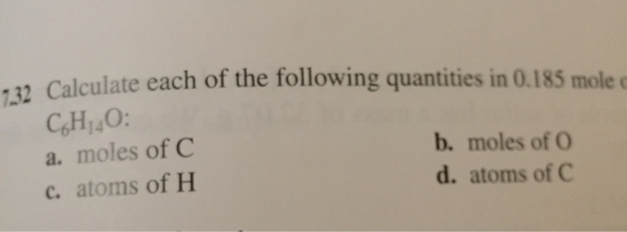 Solved Calculate each of the following quantities in 0.185 | Chegg.com