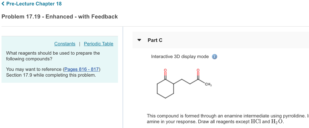 K Pre-Lecture Chapter 18 Problem 17.19-Enhanced - | Chegg.com