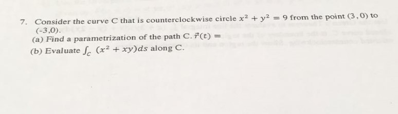 Solved Consider the curve C that is counterclockwise circle | Chegg.com