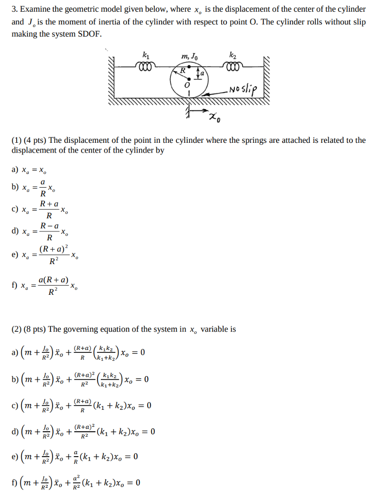 Solved 3. Examine the geometric model given below, where x, | Chegg.com