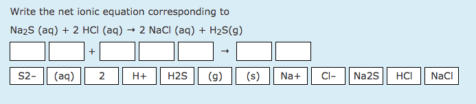 Solved Write the net ionic equation corresponding to Na2S | Chegg.com