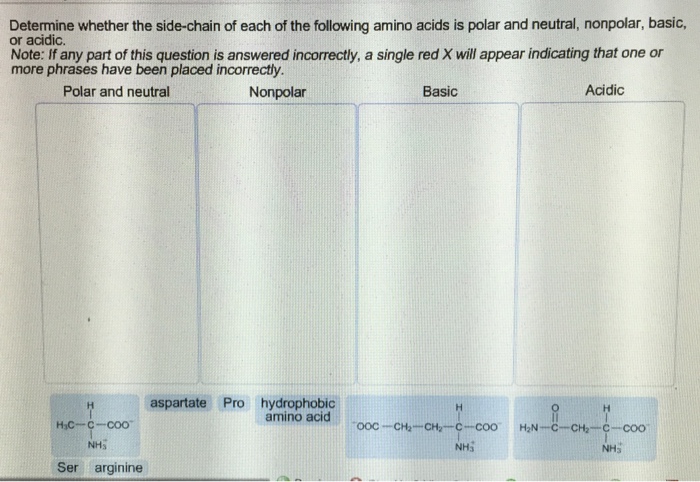 Solved Determine whether the side-chain of each of the | Chegg.com