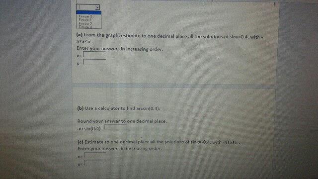 Solved Select the correct graph of y sinx. y-0.4, and y-0.4. | Chegg.com Solved Select the correct graph of y sinx. y-0.4, and y-0.4. | Chegg.com