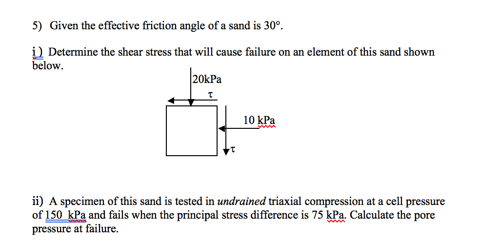 Solved Given the effective friction angle of a sand is 30 | Chegg.com