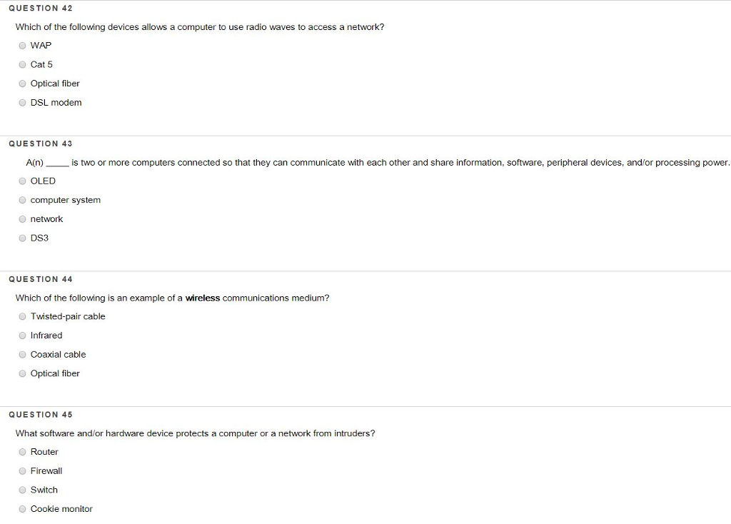 Solved QUESTION 42 Which of the following devices allows a | Chegg.com
