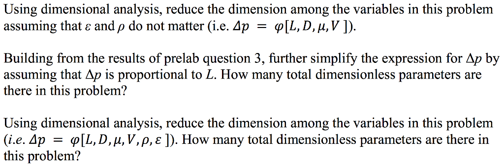Solved Using dimensional analysis, reduce the dimension | Chegg.com