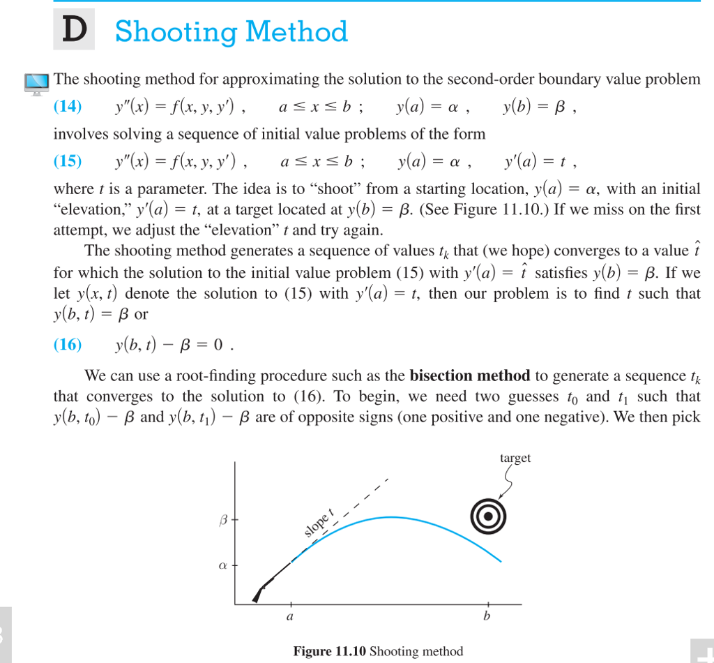 D Shooting Method The shooting method for | Chegg.com