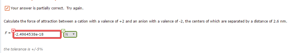 Solved Calculate The Force Of Attraction Between A Cation