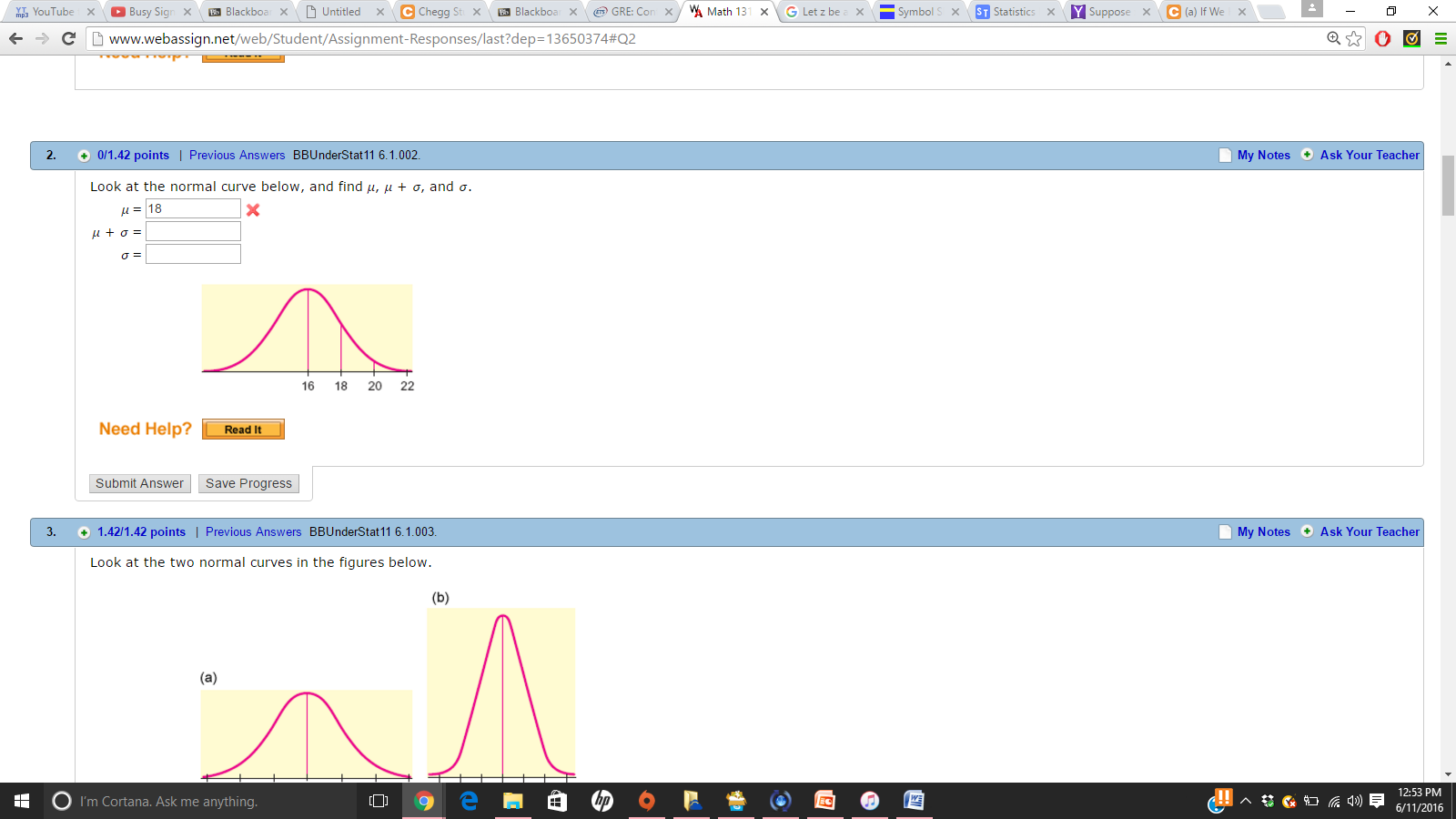 Solved Look at the normal curve below, and find mu, mu + | Chegg.com