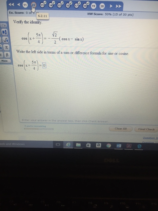 Solved Verify the identify Write the left side in terms of | Chegg.com