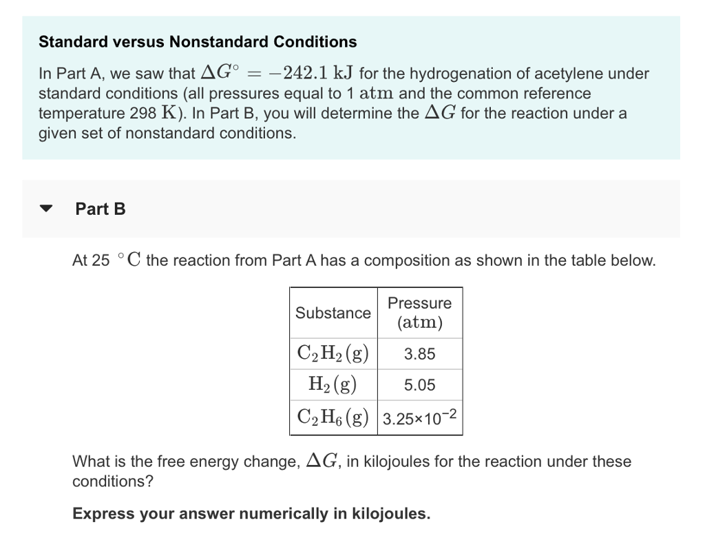 Solved Standard versus Nonstandard Conditions In Part A, we | Chegg.com