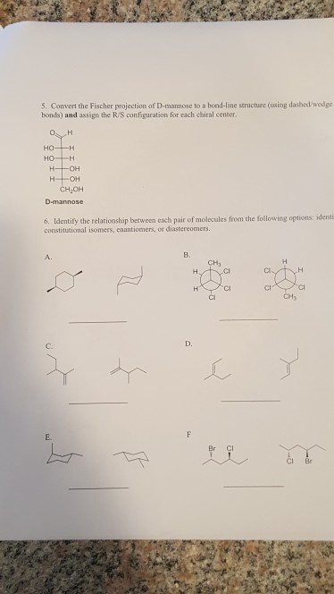 Solved 5. Convert the Fischer projection of D-mannose to a | Chegg.com
