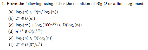 Solved 4. Prove the following, using either the definition | Chegg.com