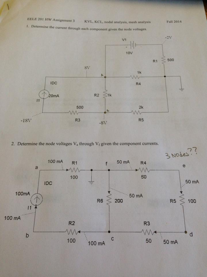 Solved Determine The Current Through Each Component Given
