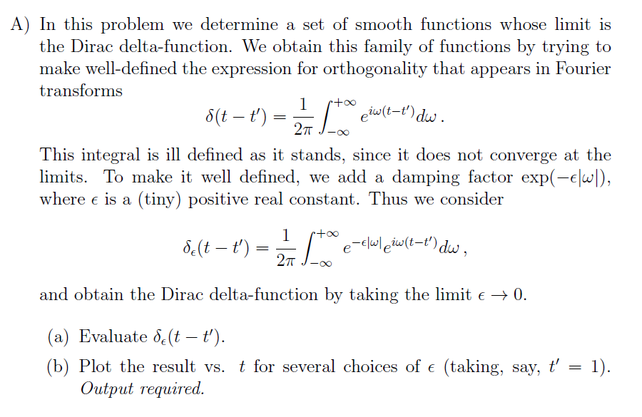 Solved A) In this problem we determine a set of smooth | Chegg.com