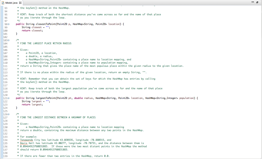 Solved "Model.java 3 1 package code; 3 import | Chegg.com