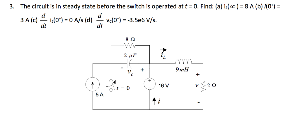 Solved The circuit is in steady state before the switch is | Chegg.com
