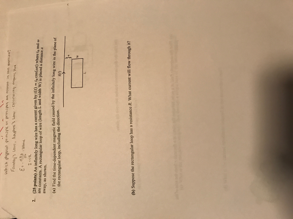 Solved An infinitely long wire has a current given by i(t) = | Chegg.com