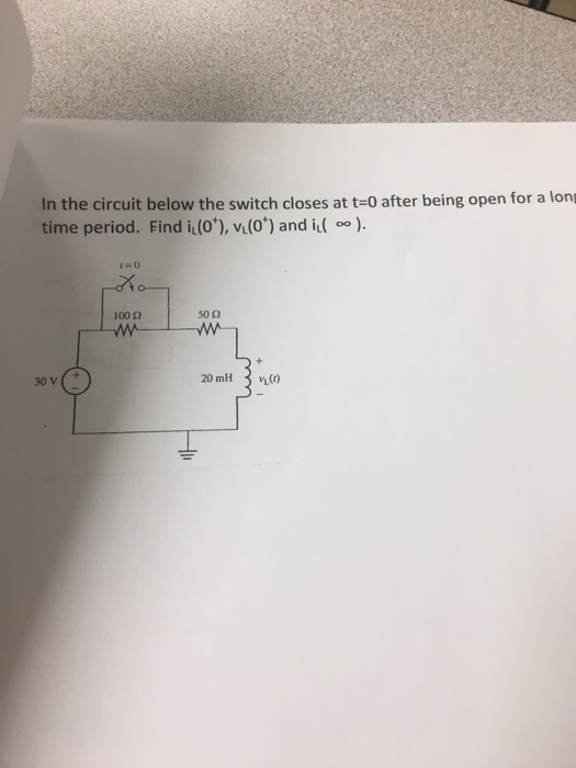 Solved In the circuit below the switch closes at t = 0 after | Chegg.com