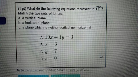 Solved What do the following equations represent in R^3 ? | Chegg.com