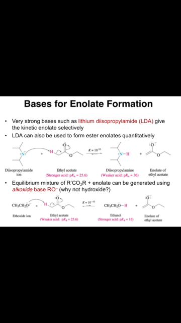Solved Bases for Enolate Formation Very strong bases such as | Chegg.com