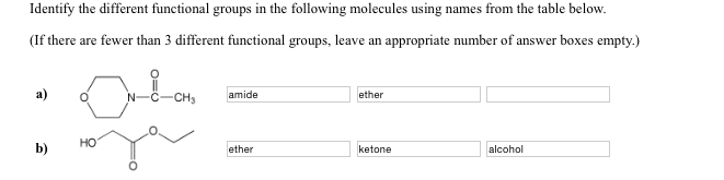 Solved Identify the different functional groups in the | Chegg.com