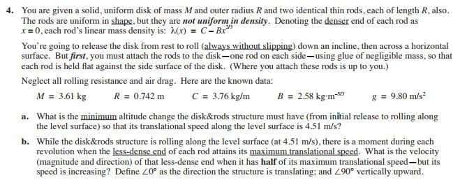 Solved You are given a solid, uniform disk of mass M and | Chegg.com