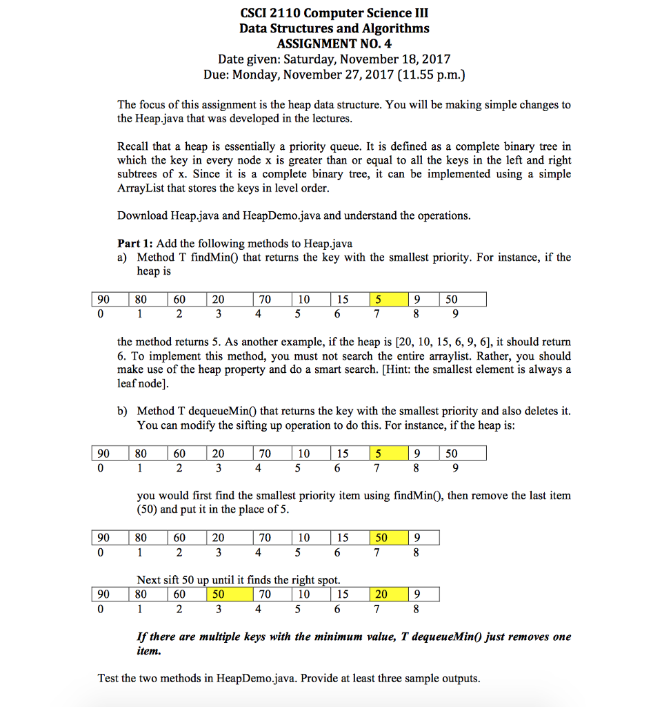 Solved import java.util.ArrayList; public class Heap