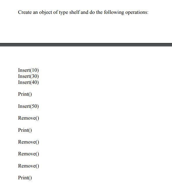 Solved Implement a shelf of numbers using your knowledge of | Chegg.com