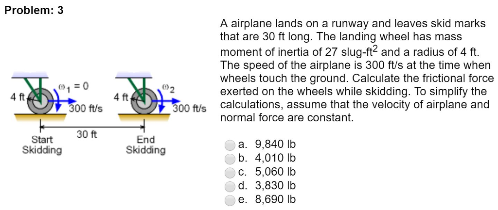 Solved Problem: 3 A airplane lands on a runway and leaves | Chegg.com