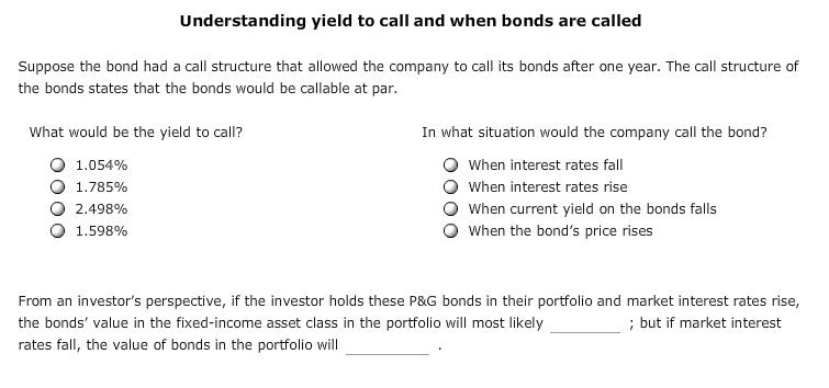Solved Understanding yield to call and when bonds are called | Chegg.com