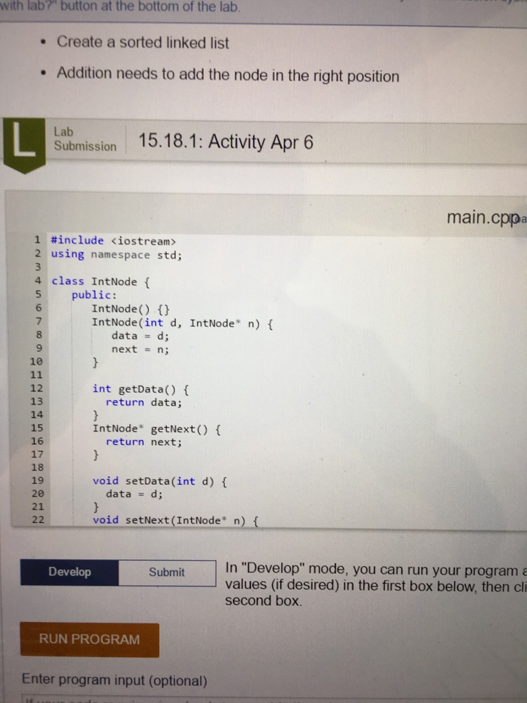 Solved with button at the bottom of the lab. lab?" Create a | Chegg.com