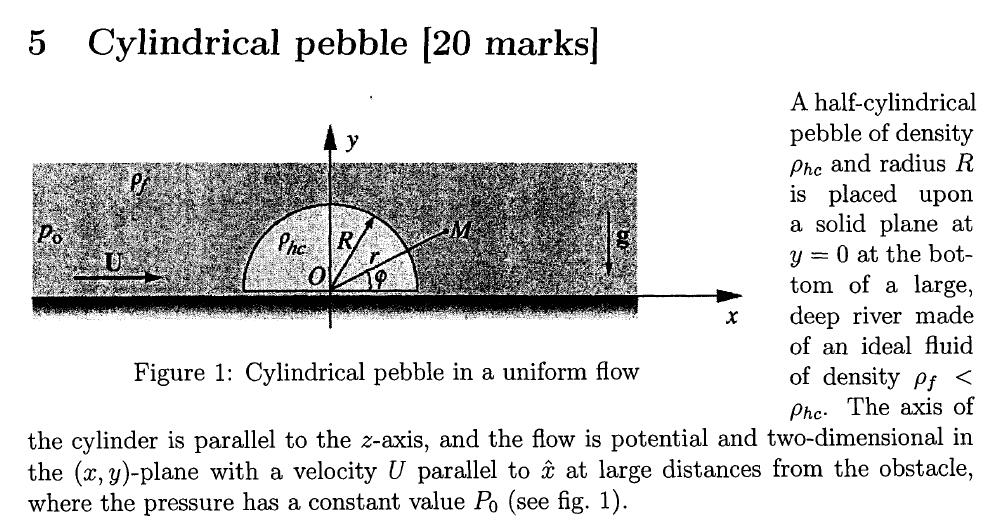 5 Cylindrical pebble [20 marks] A half-cylindrical | Chegg.com