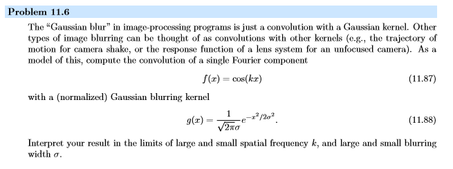 Problem 11.6 The "Gaussian blur" in image-processing | Chegg.com