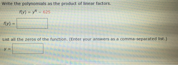 Solved Write the polynomials as the product of linear | Chegg.com