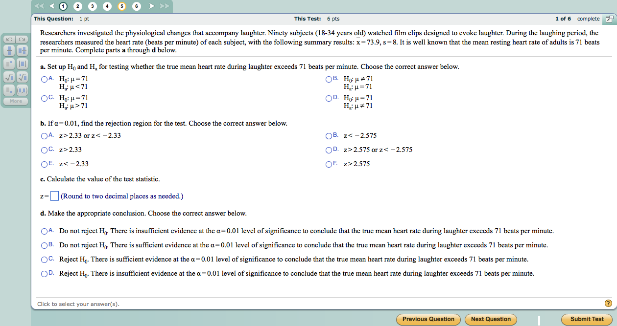 Solved Researchers investigated the physiological changes | Chegg.com
