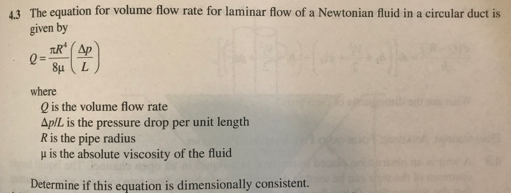 Solved The equation for volume flow rate for laminar flow of | Chegg.com