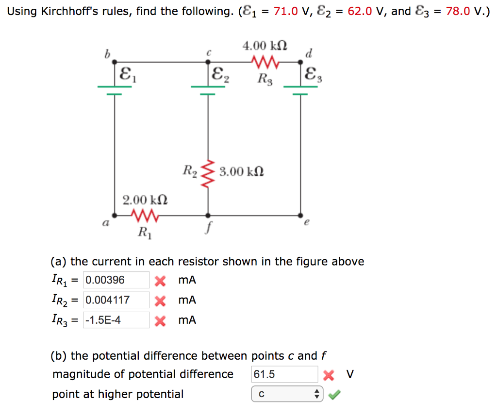 Solved using Kirchhoff's rules, find the following. (E1 = | Chegg.com