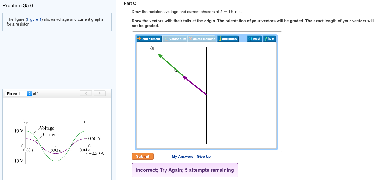 Solved Problem 35.6 The figure (Figure 1) shows voltage and | Chegg.com