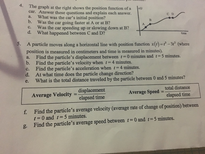 Solved 4. The graph at the right shows the position function | Chegg.com