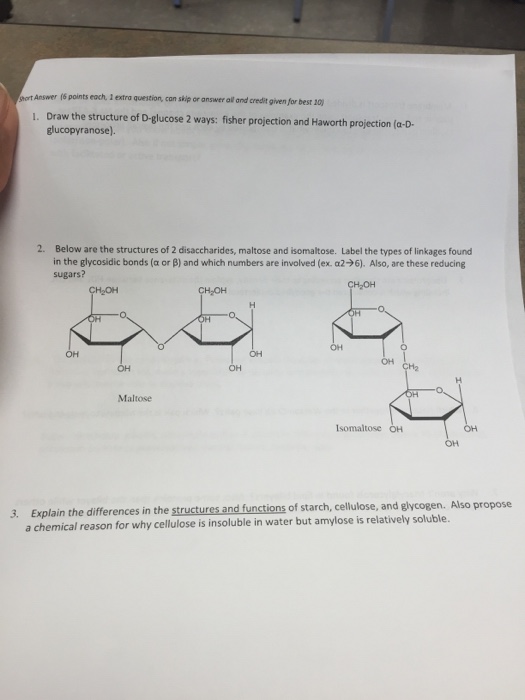 Solved Draw the structure of D-glucose 2 ways: fisher | Chegg.com