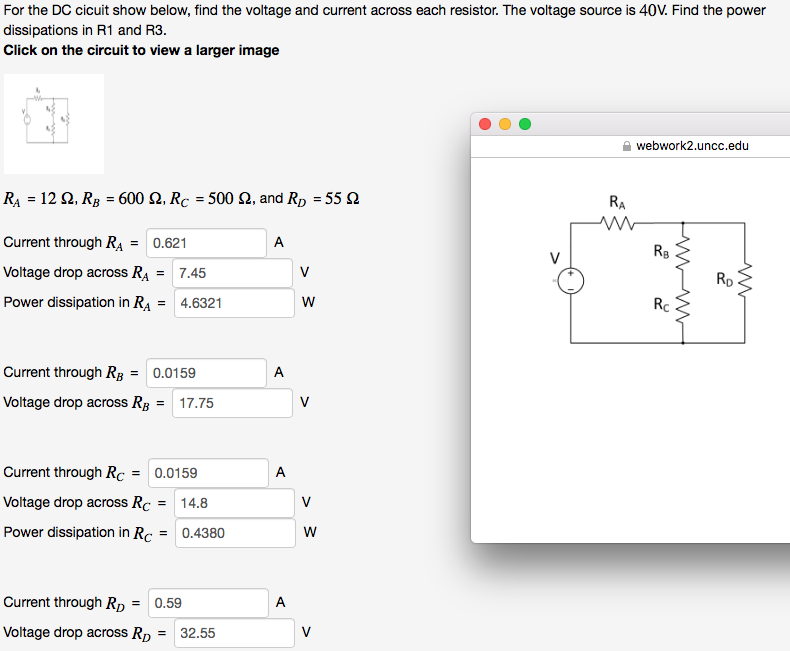 Solved For the DC circuit show below, find the voltage and | Chegg.com