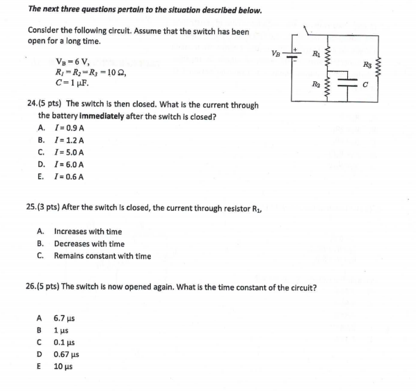 Solved The next three questions pertain to the situation | Chegg.com