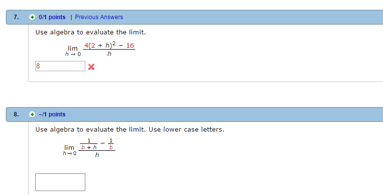 Solved Use algebra to evaluate the limit. Use algebra to | Chegg.com